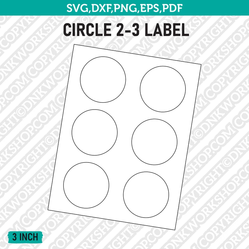 3 Inch Circle Label Template SVG Cut File Vector Cricut Clipart Png Dx ...