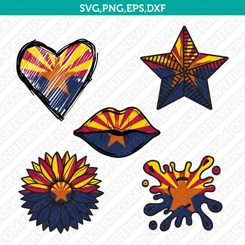 Arizona Flag SVG Cut File Cricut Silhouette Cameo Clipart Png Eps Dxf ...