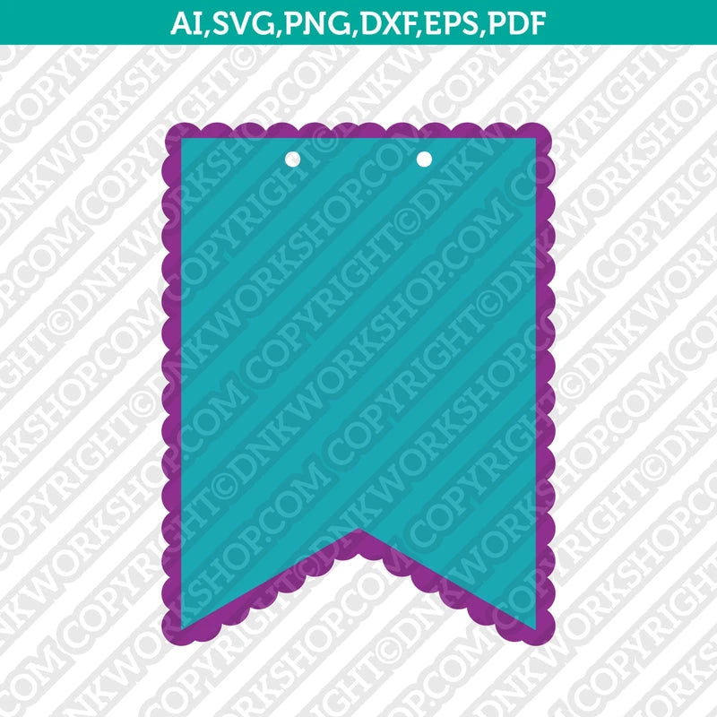 Banner Scallop Banner Pennant Bunting Svg Cameo Cricut Cut File ...