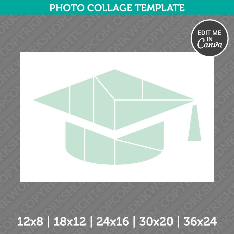 Mortarboard Graduation Cap Photo Collage Template Canva PDF – DNKWorkshop