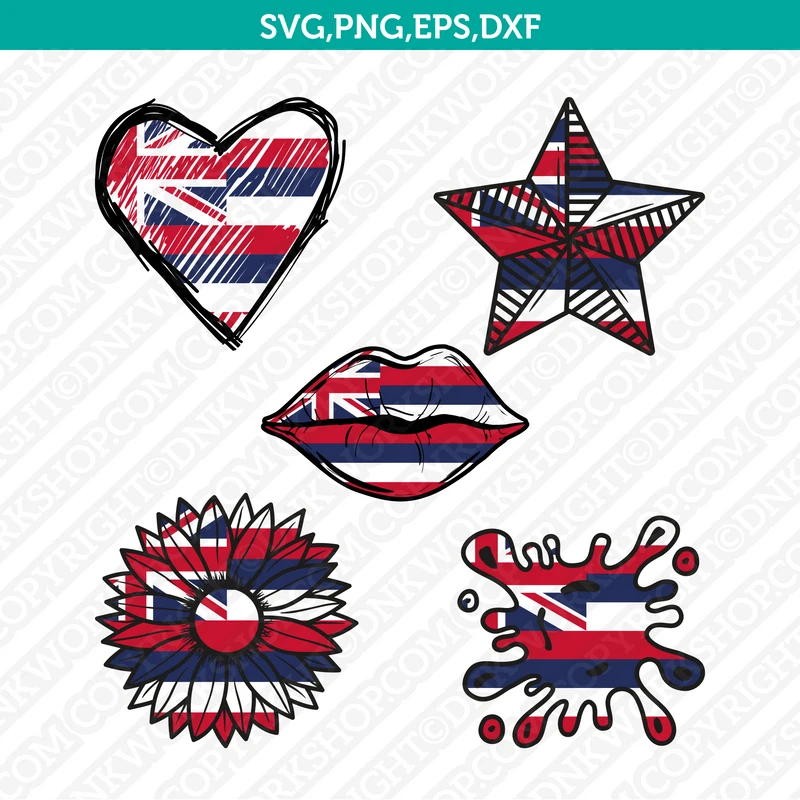 Hawaii Flag SVG Cut File Cricut Silhouette Cameo Clipart Png Eps Dxf ...