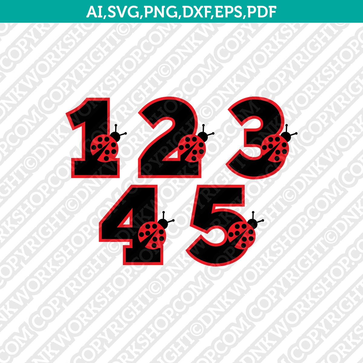 Ladybug Alphabet & Number SVG Bundle 0-9 A-Z | Cricut – DNKWorkshop