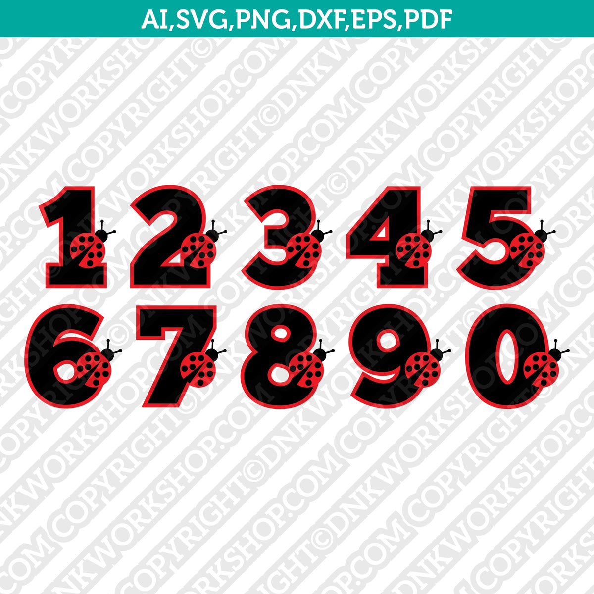 Ladybug Alphabet & Number SVG Bundle 0-9 A-Z | Cricut – DNKWorkshop