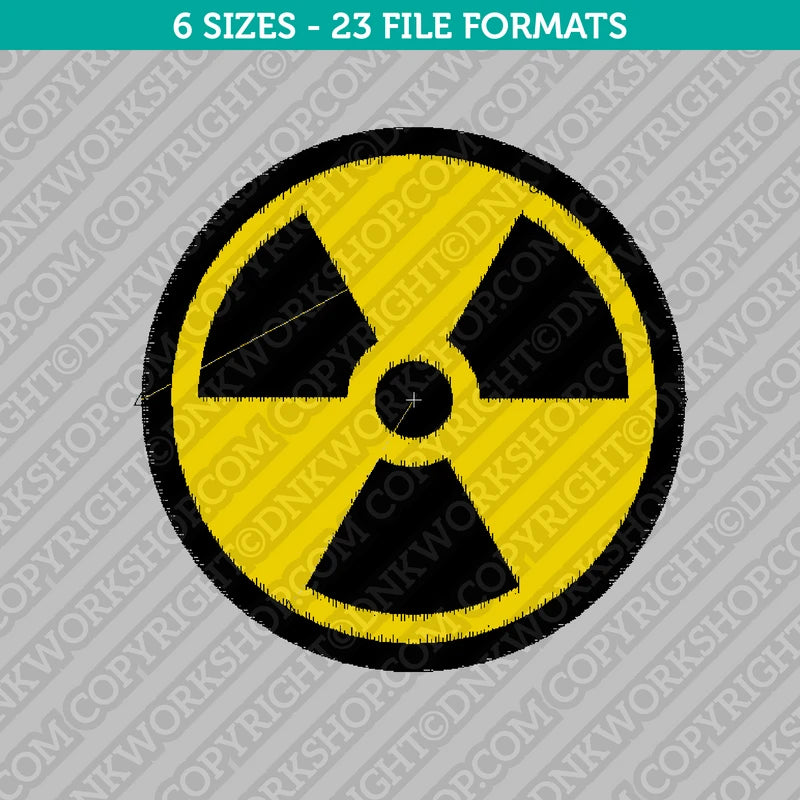 Nuclear Symbol Embroidery Design - 6 Sizes - INSTANT DOWNLOAD – DNKWorkshop
