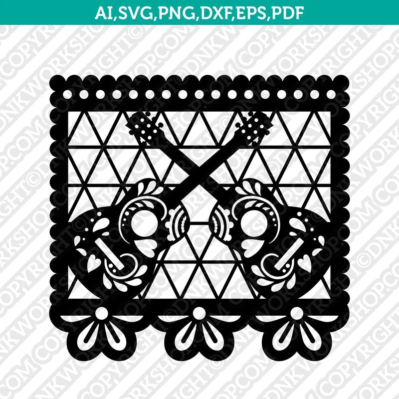 Papel Picado SVG Mexican Fiesta Bunting Cinco de Mayo Day of Death Coco ...