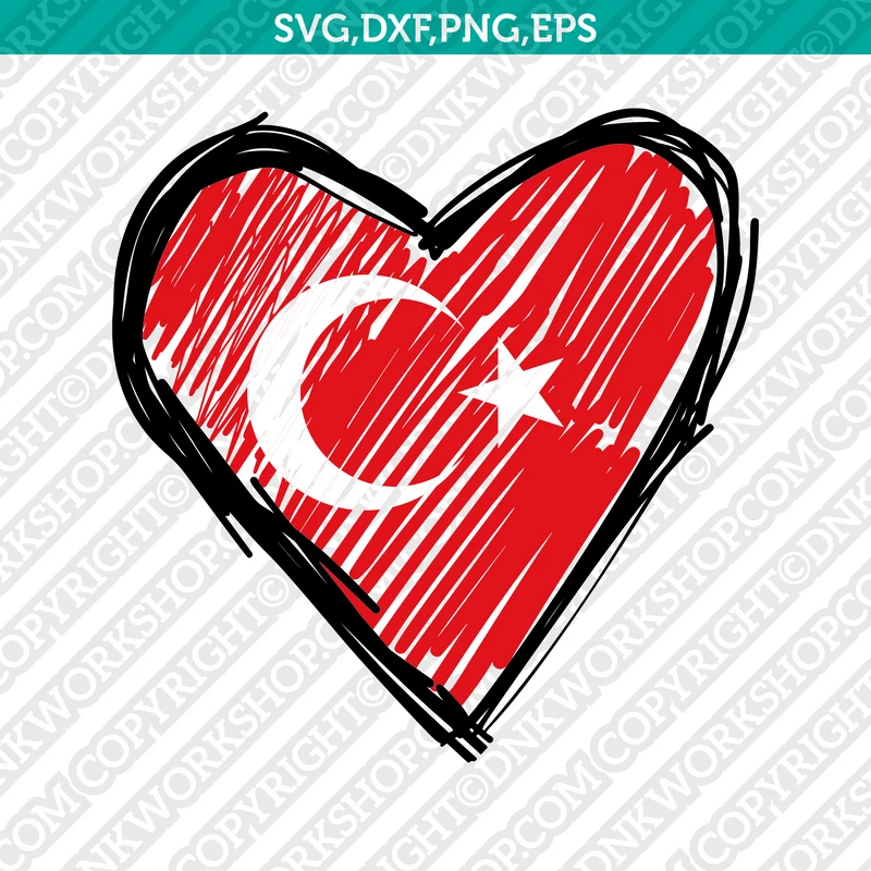 Turkey Flag SVG Cut File Cricut Silhouette Cameo Clipart Png Eps Dxf ...