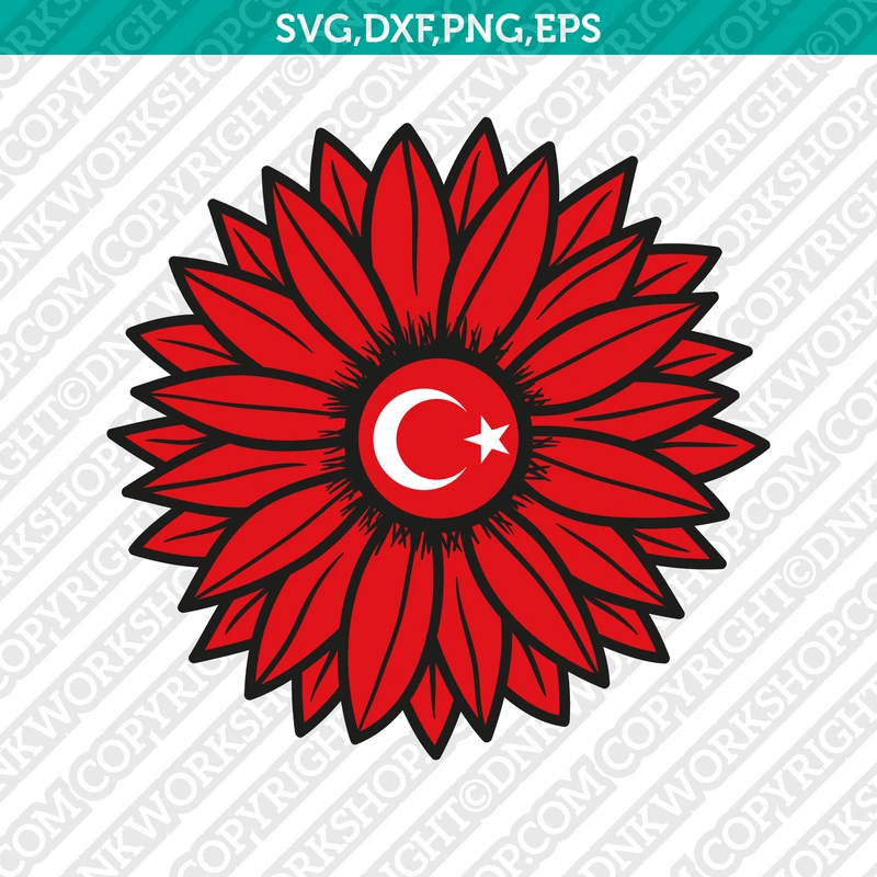 Turkey Flag SVG Cut File Cricut Silhouette Cameo Clipart Png Eps Dxf ...