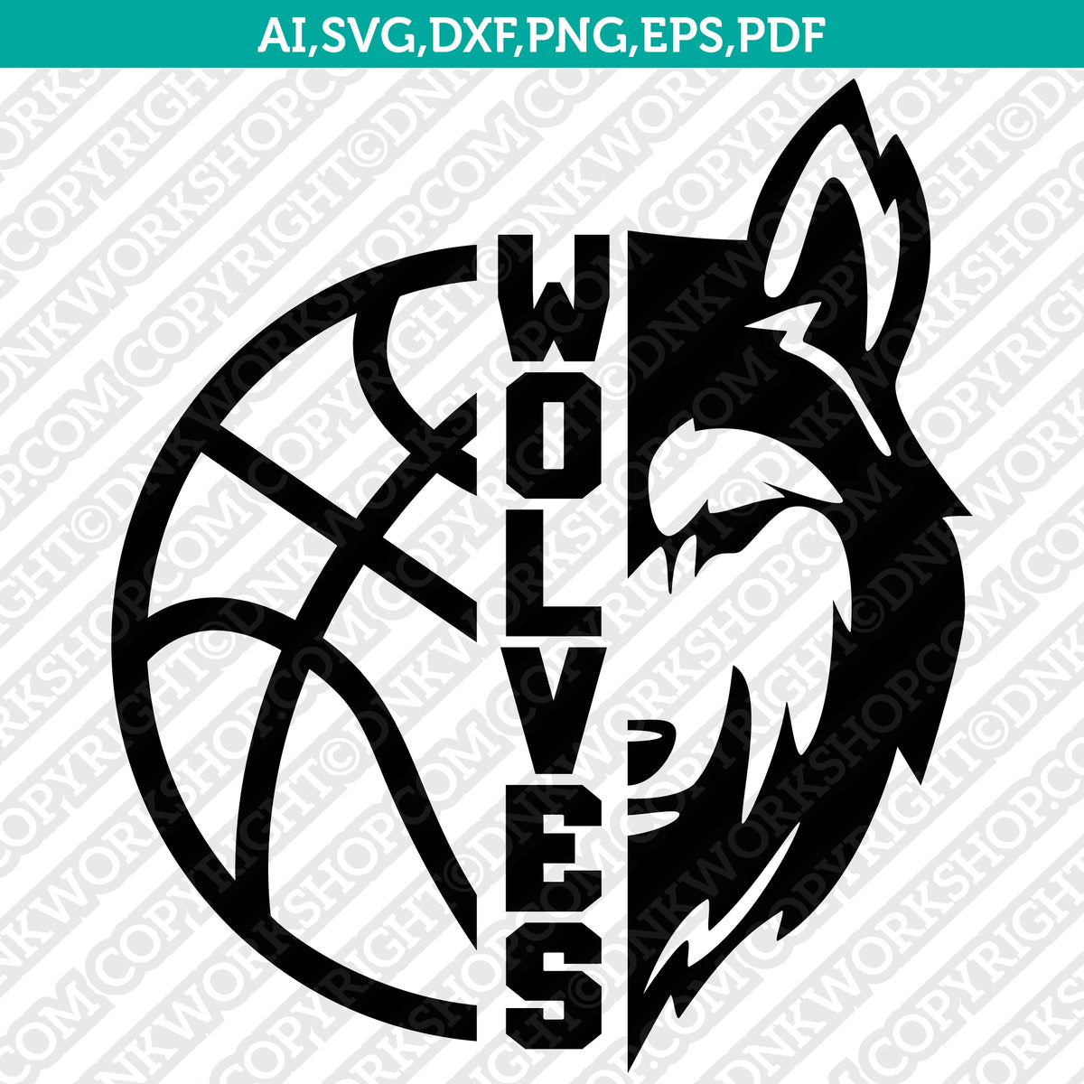 Wolves Basketball SVG Vector Silhouette Cameo Cricut Cut File Clipart ...