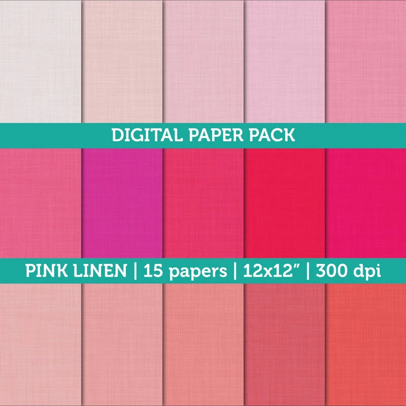 Digital Papers | Digital Scrapbooking Pink Linen Textured Paper Instan ...