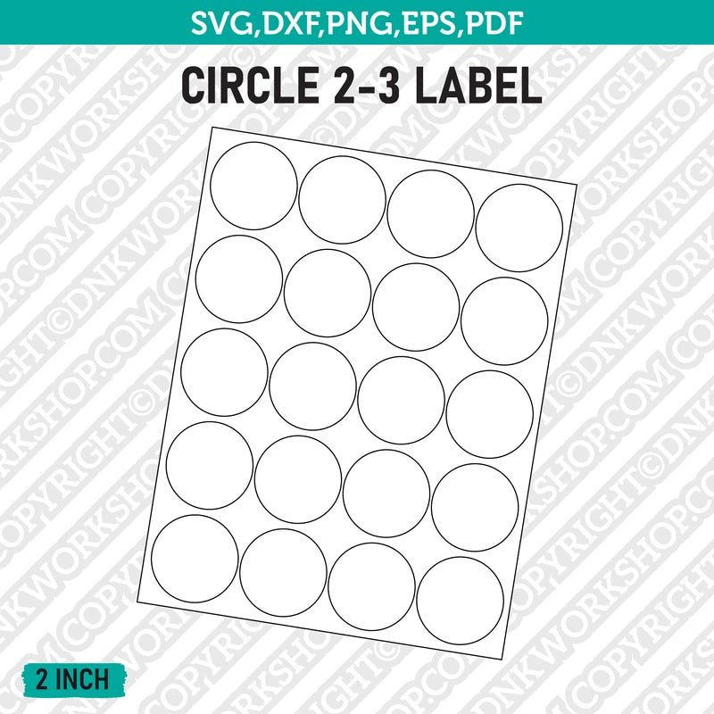 2 Inch Circle Blank Label Template SVG Cut File Vector Cricut Clipart ...