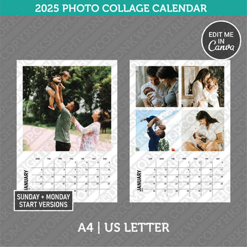 Make 2025 Memorable with a Printable Photo Collage Calendar – DNKWorkshop