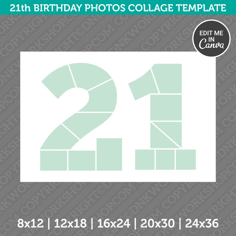 21th Birthday Photos Collage Template – DNKWorkshop