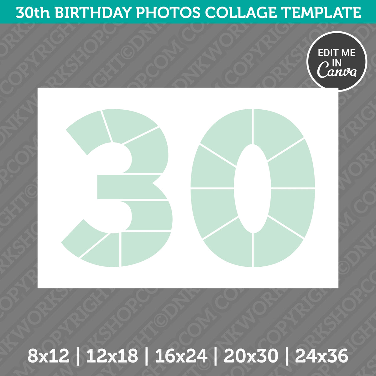 30th Birthday Photo Collage Canva Template PDF – DNKWorkshop