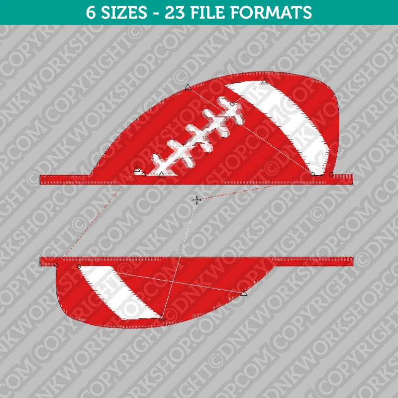 American Football Split Monogram Embroidery Design - 6 Sizes - INSTANT ...