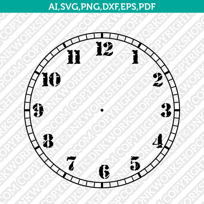 Army Clock Face Template Cricut Silhouette Svg Vector Cut File Stencil ...