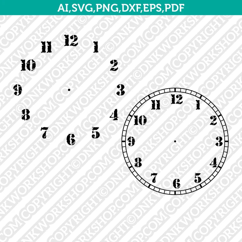 Army Clock Face Template Cricut Silhouette Svg Vector Cut File Stencil ...
