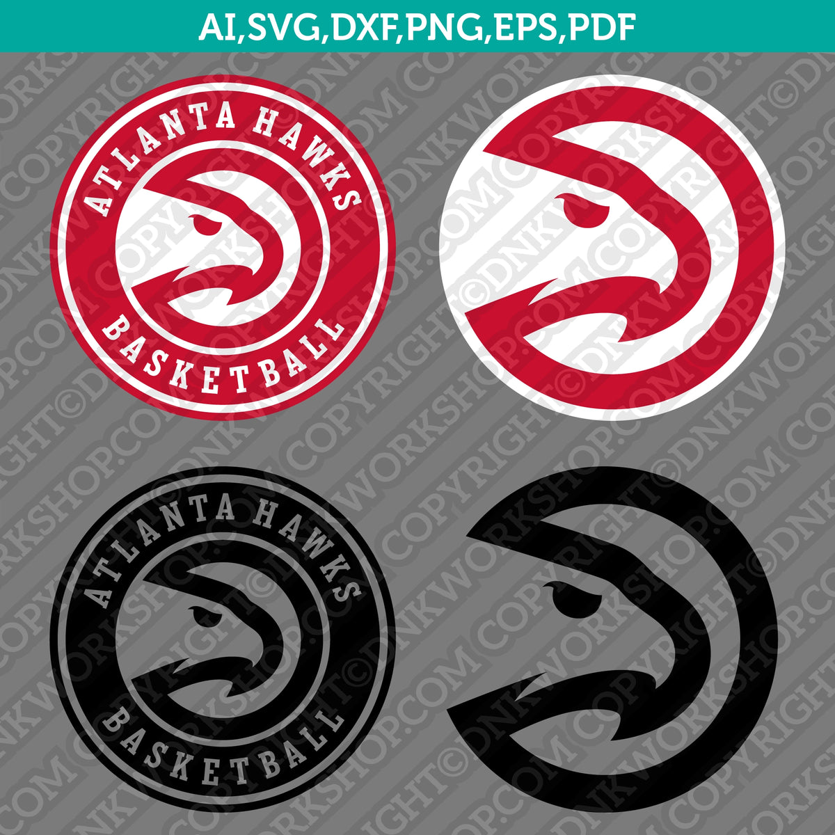 Atlanta Hawks Logo SVG Bundle | Basketball Vector Files Cut Ready ...