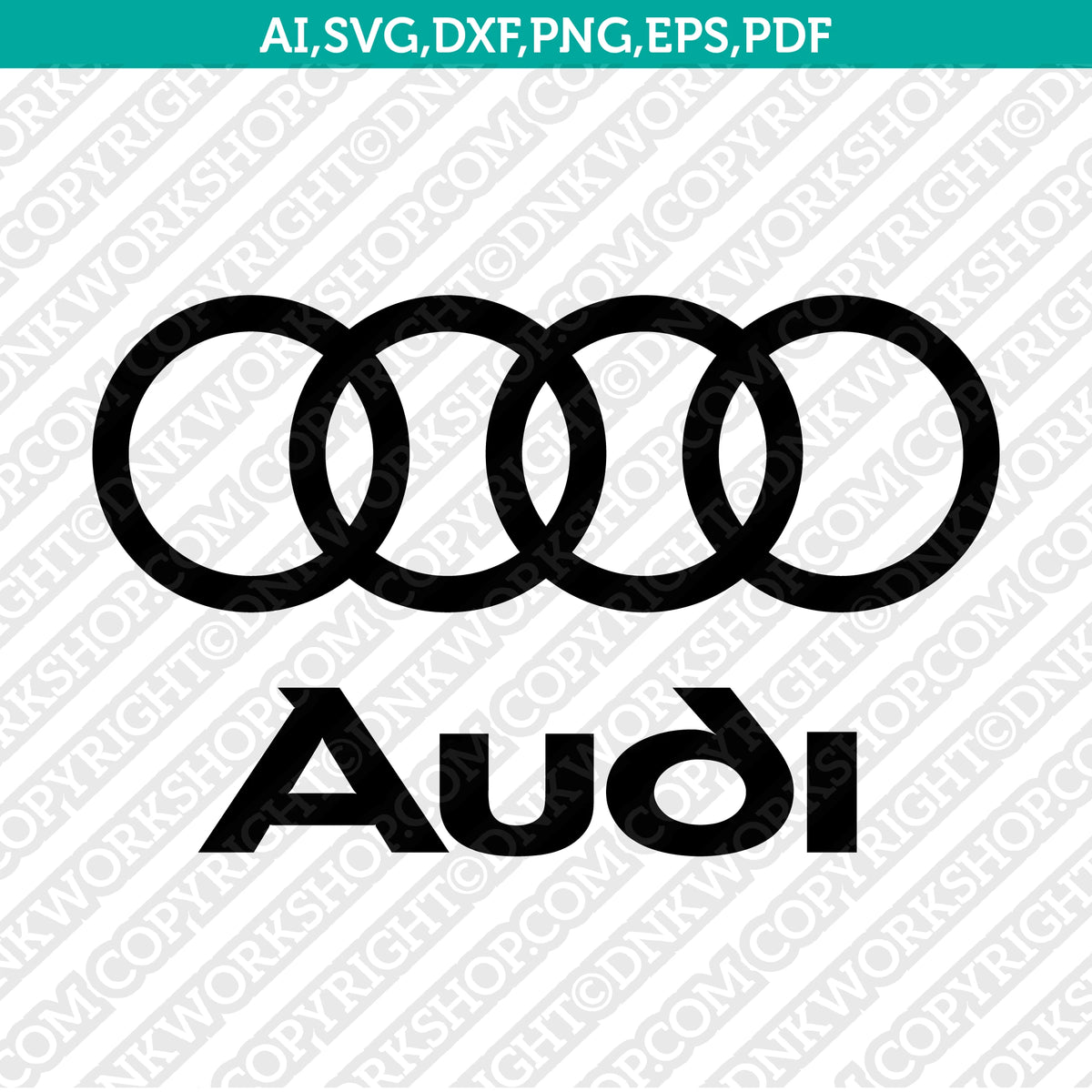 Audi Logo SVG Silhouette Cameo Cricut Cut File Vector Png Eps Dxf ...