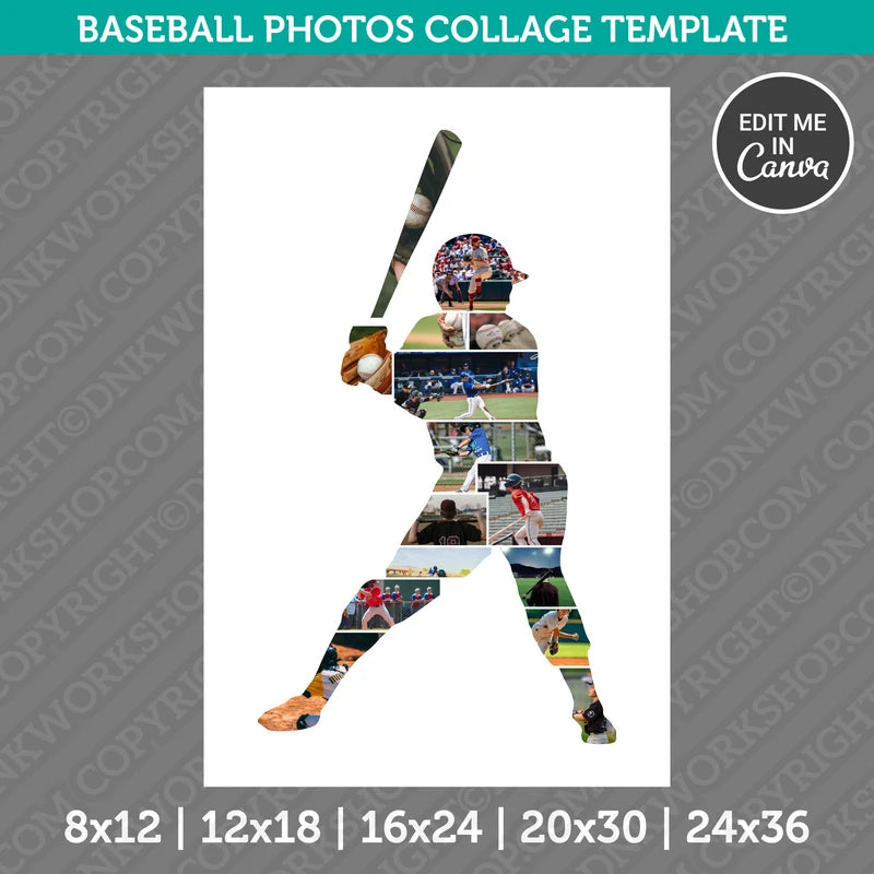 Baseball Photo Collage Template Canva PDF – DNKWorkshop