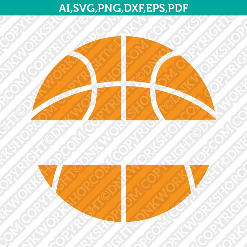 BasketBall NBA Split Monogram Frame SVG Vector Cricut Cut File Clipart ...