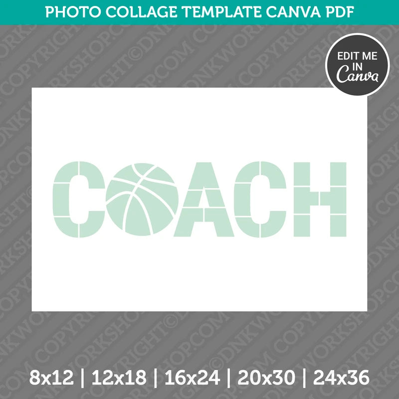 Basketball Coach Photo Collage Template Canva PDF – DNKWorkshop