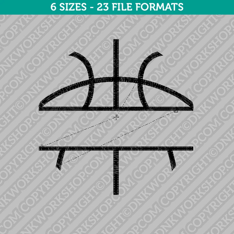 Basketball Outline Embroidery Design