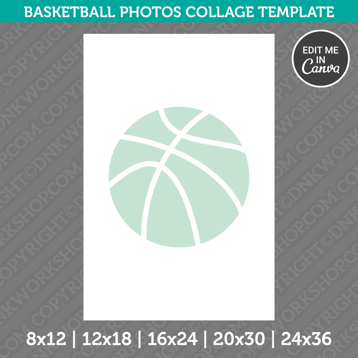 Basketball Photo Collage Template Canva | Sports Wall Art – DNKWorkshop