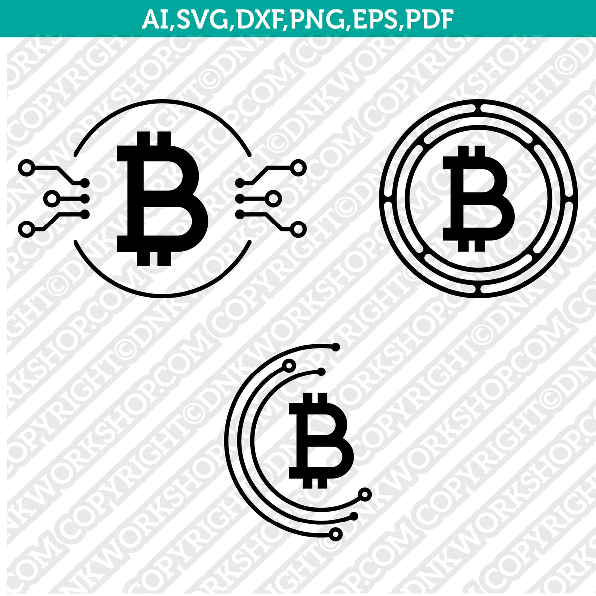Bitcoin Logo SVG Cryptocurrency Cricut CutFile Clipart Dxf Eps Silhoue ...