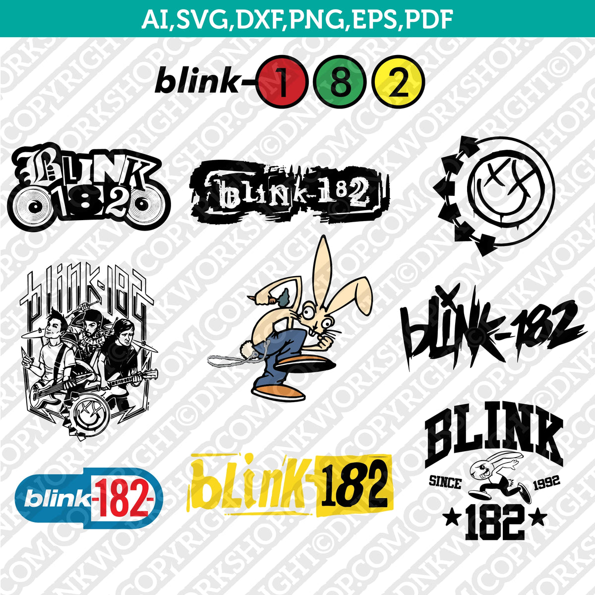Blink 182 Logo SVG Cut File Cricut Clipart Dxf Eps Png Silhouette Came ...