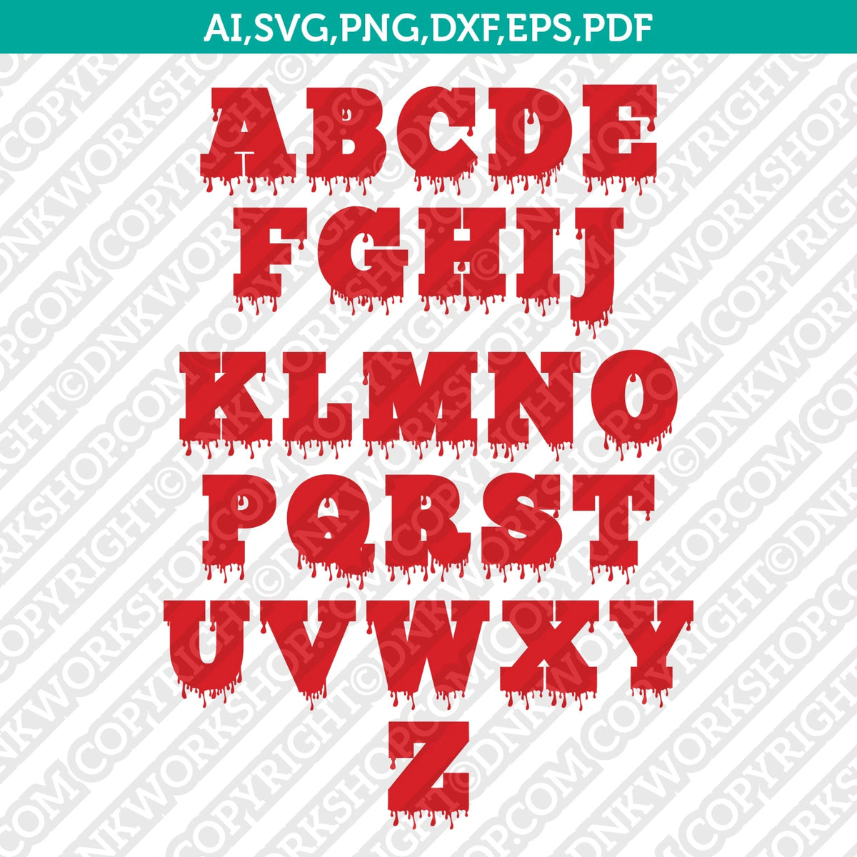 Bloody Blood Dripping Halloween Font SVG Cricut Cut File – DNKWorkshop