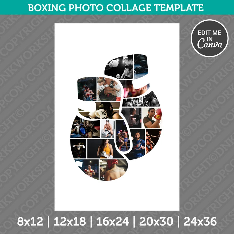 Boxing Fighting Photo Collage Template Canva PDF – DNKWorkshop