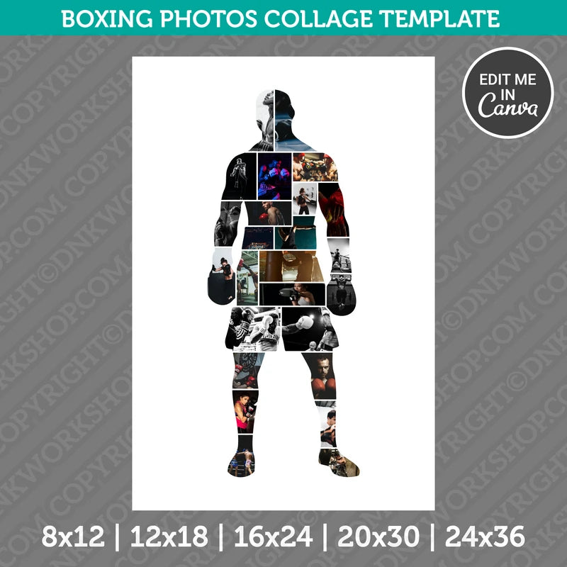 Boxing Fighting Photo Collage Template Canva PDF – DNKWorkshop