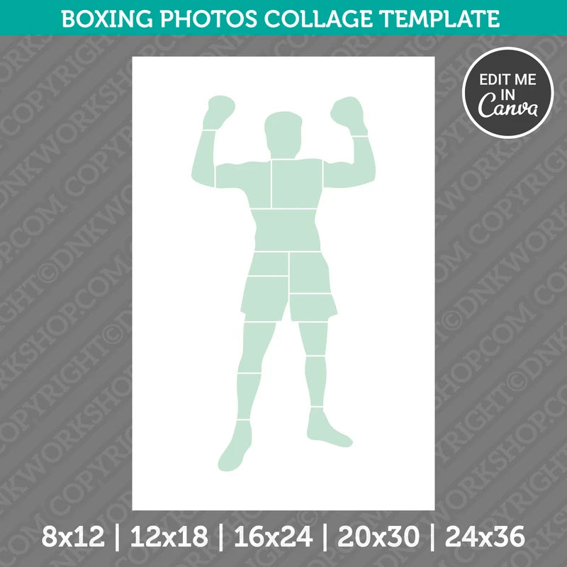 Boxing Fighting Photo Collage Template Canva PDF – DNKWorkshop