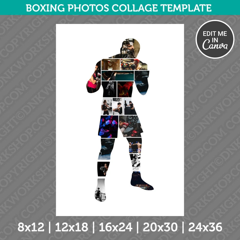 Boxing Fighting Photo Collage Template Canva PDF – DNKWorkshop