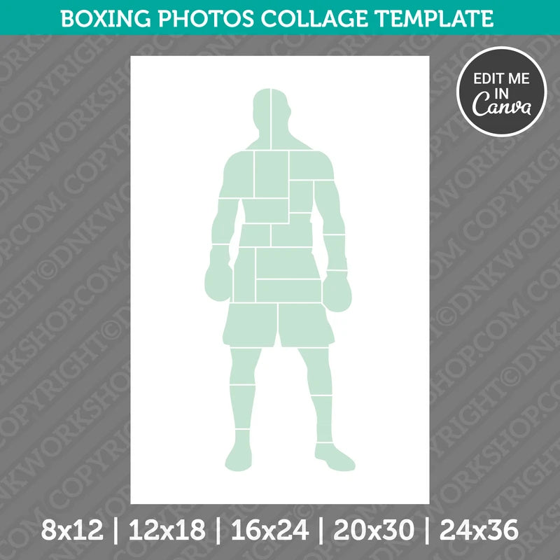 Boxing Fighting Photo Collage Template Canva PDF – DNKWorkshop
