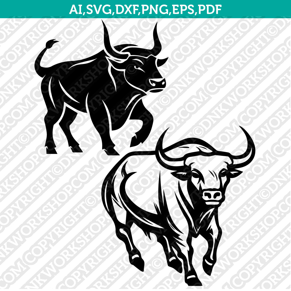 Bull SVG Mascot Cut File Cricut Clipart Silhouette Png – DNKWorkshop
