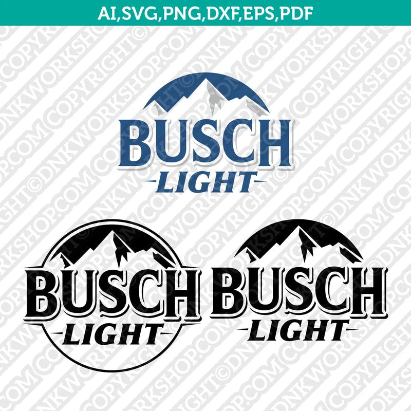 Busch Light Beer SVGSilhouette Cameo Cricut Cut File Clipart Png Eps ...