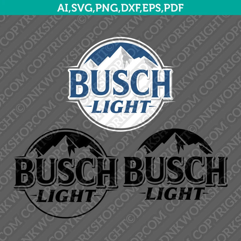 Busch Light Beer SVGSilhouette Cameo Cricut Cut File Clipart Png Eps ...