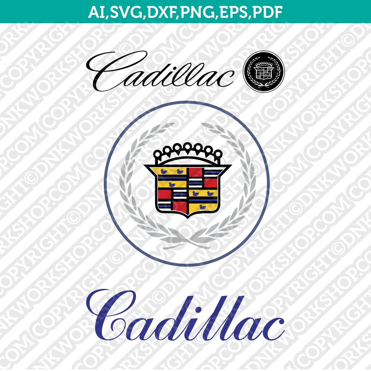 Cadillac Logo SVG Silhouette Cameo Cricut Cut File Vector Png Eps Dxf ...
