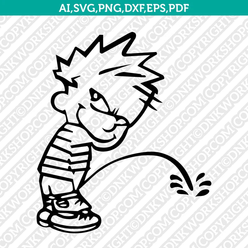 Calvin Peeing SVG Sticker Decal Silhouette Cameo Cricut Cut File Clipa ...
