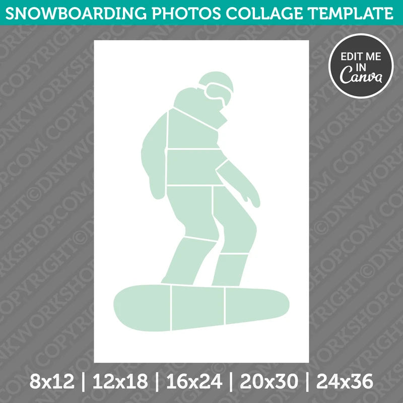 Snowboarding Photo Collage Template Canva PDF – DNKWorkshop