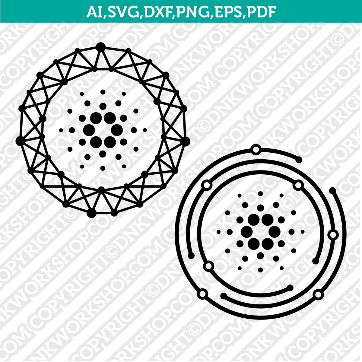 Cardano Logo SVG Cryptocurrency Cricut CutFile Clipart Dxf Eps Png Sil ...