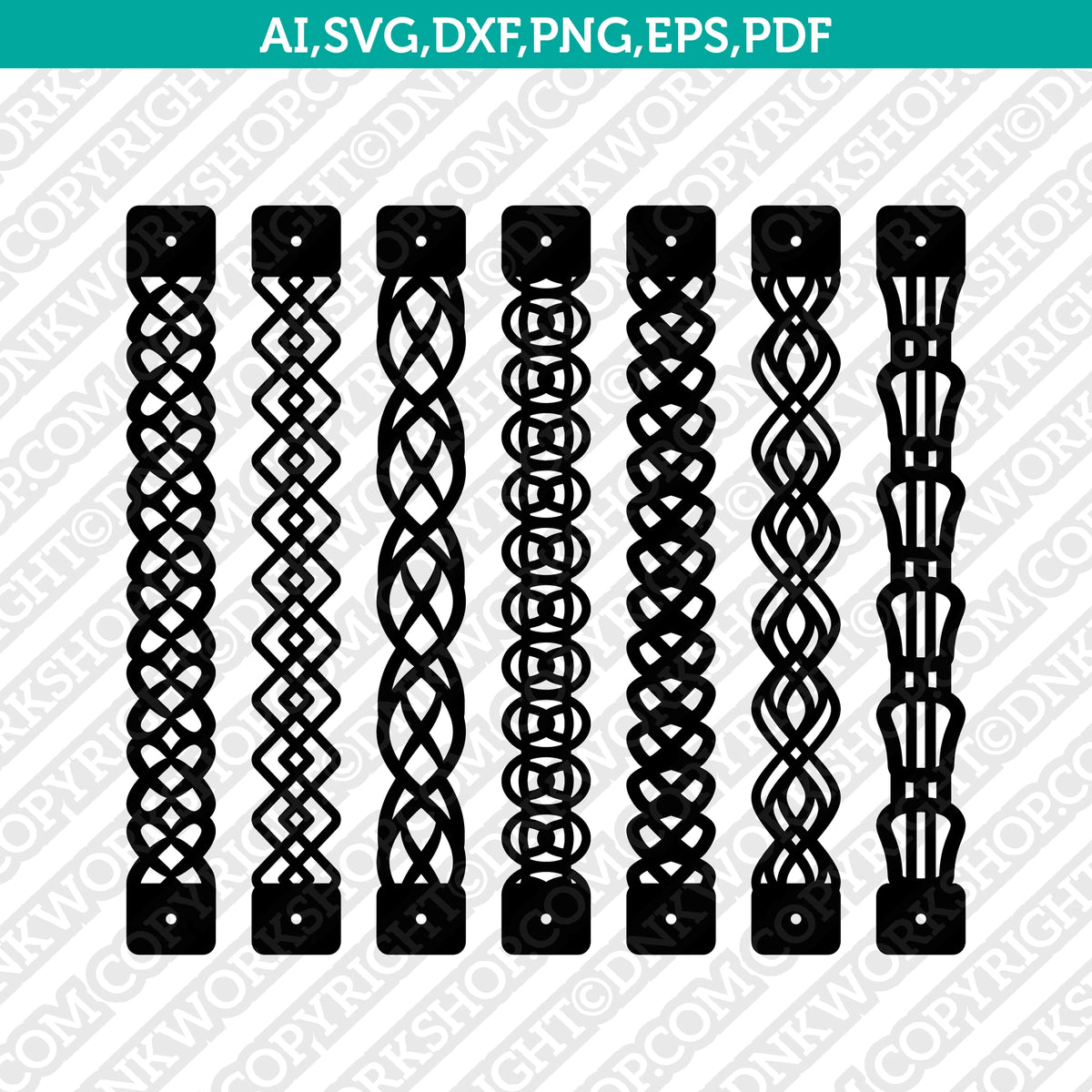 Chain Leather Bracelet Template SVG DXF Laser Cut File Cricut Vector P ...