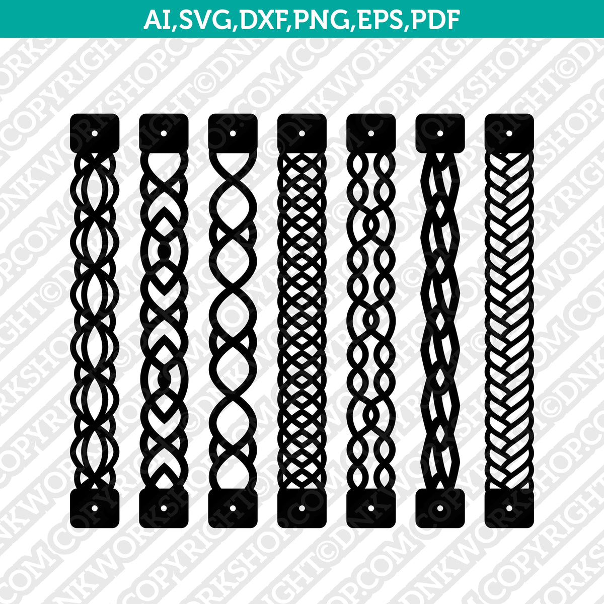 Chain Leather Bracelet Template SVG DXF Laser Cut File Cricut Vector P ...