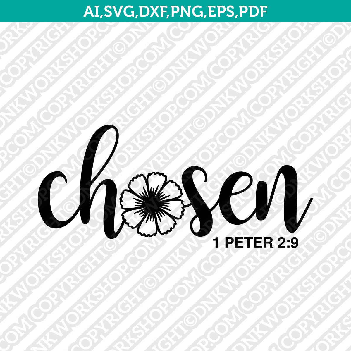Chosen SVG Silhouette Cameo Cricut Cut File Png Eps Dxf – DNKWorkshop
