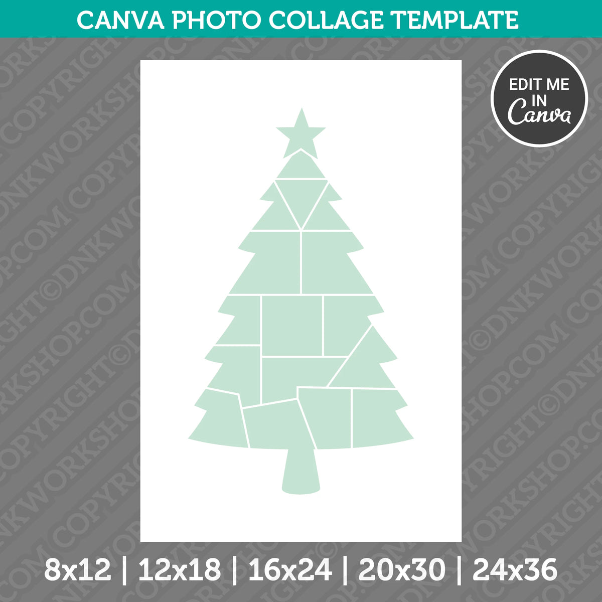 Christmas Tree Photo Collage Template Canva PDF – DNKWorkshop