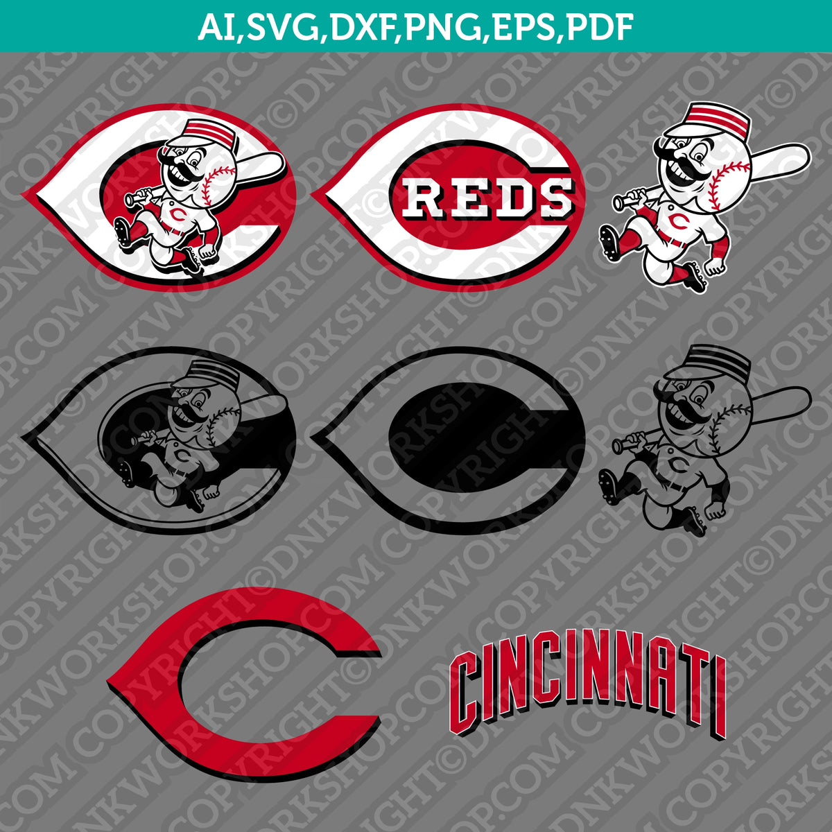 Cincinnati Reds Logo SVG Bundle in 6 Formats – DNKWorkshop