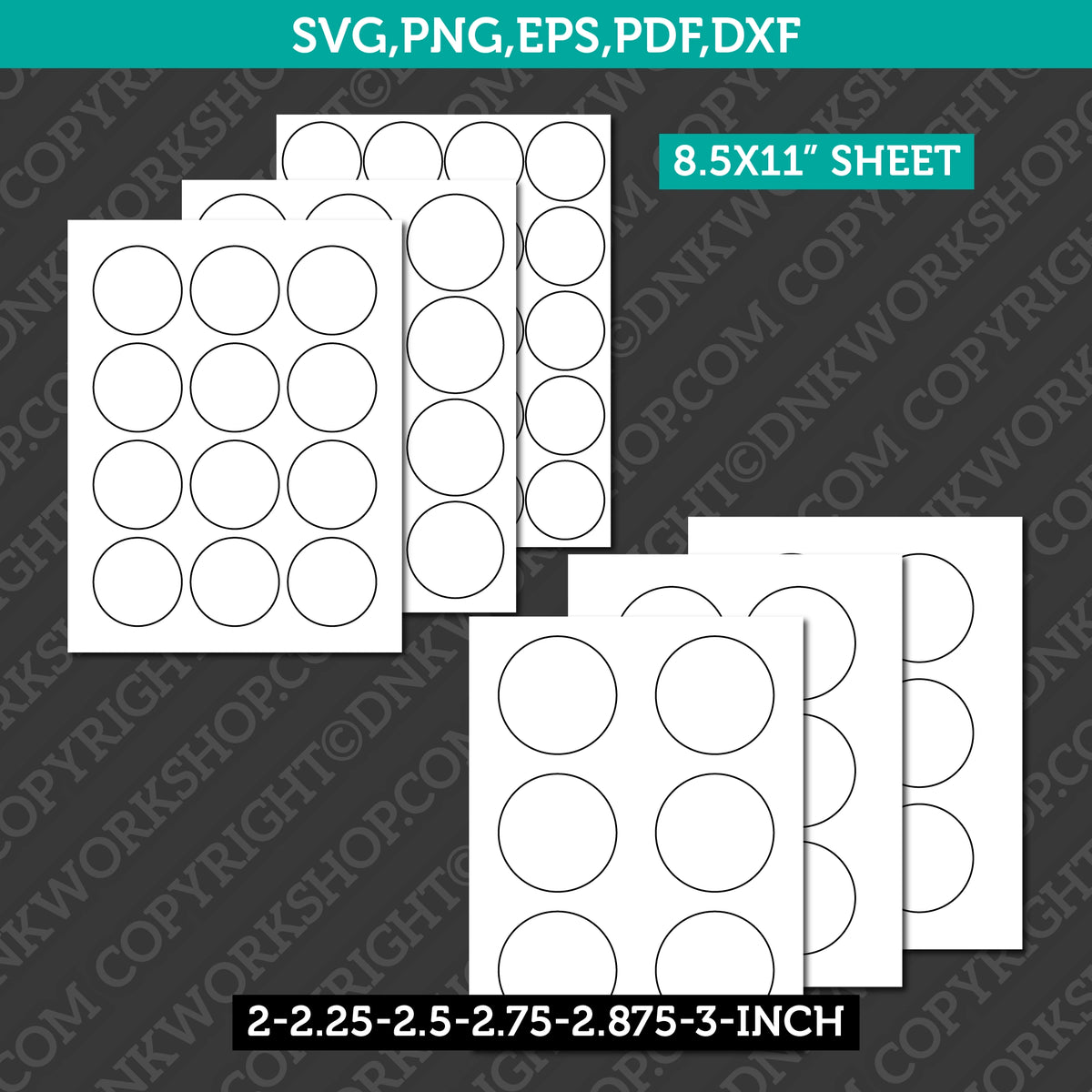 Circle Label 2–3 Inch Sublimation Blank Template | SVG PNG PDF DXF EPS ...