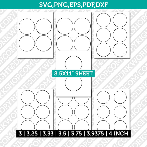 Circle Label 3–4 Inch Sublimation Blank Template SVG PNG PDF – DNKWorkshop