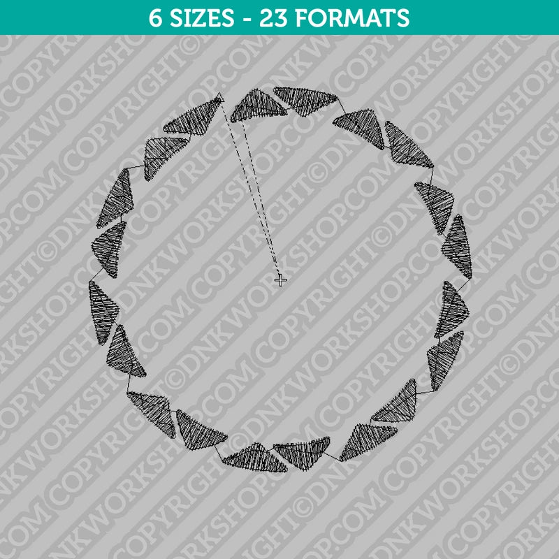 Circle Monogram Frame Machine Embroidery Design - 6 Sizes - INSTANT DO ...